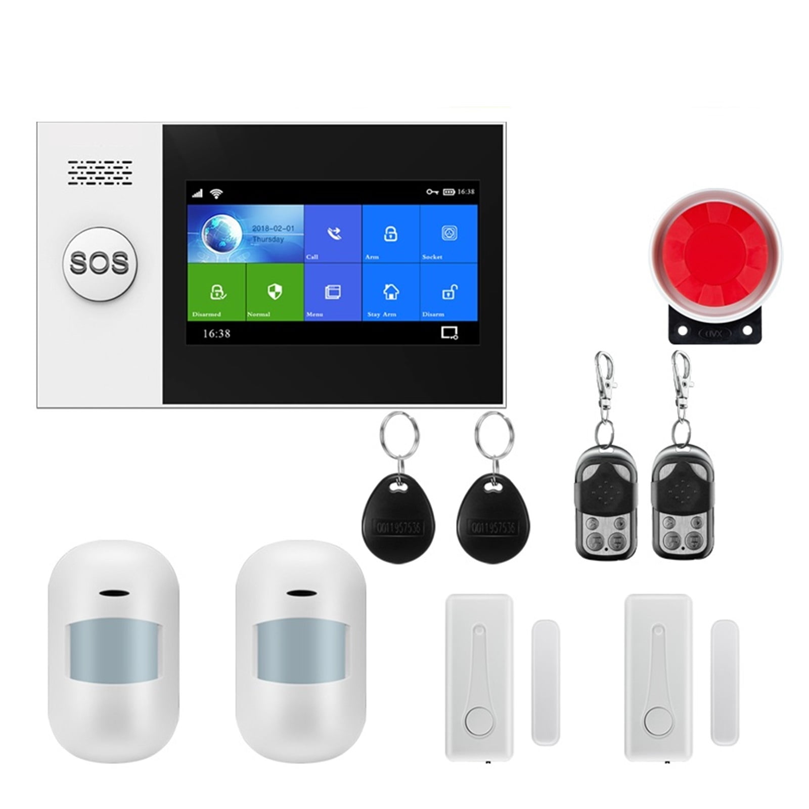 GSM Home Burglar Alarm System IP Camera PIR Motion Sensor Door Sensor ...