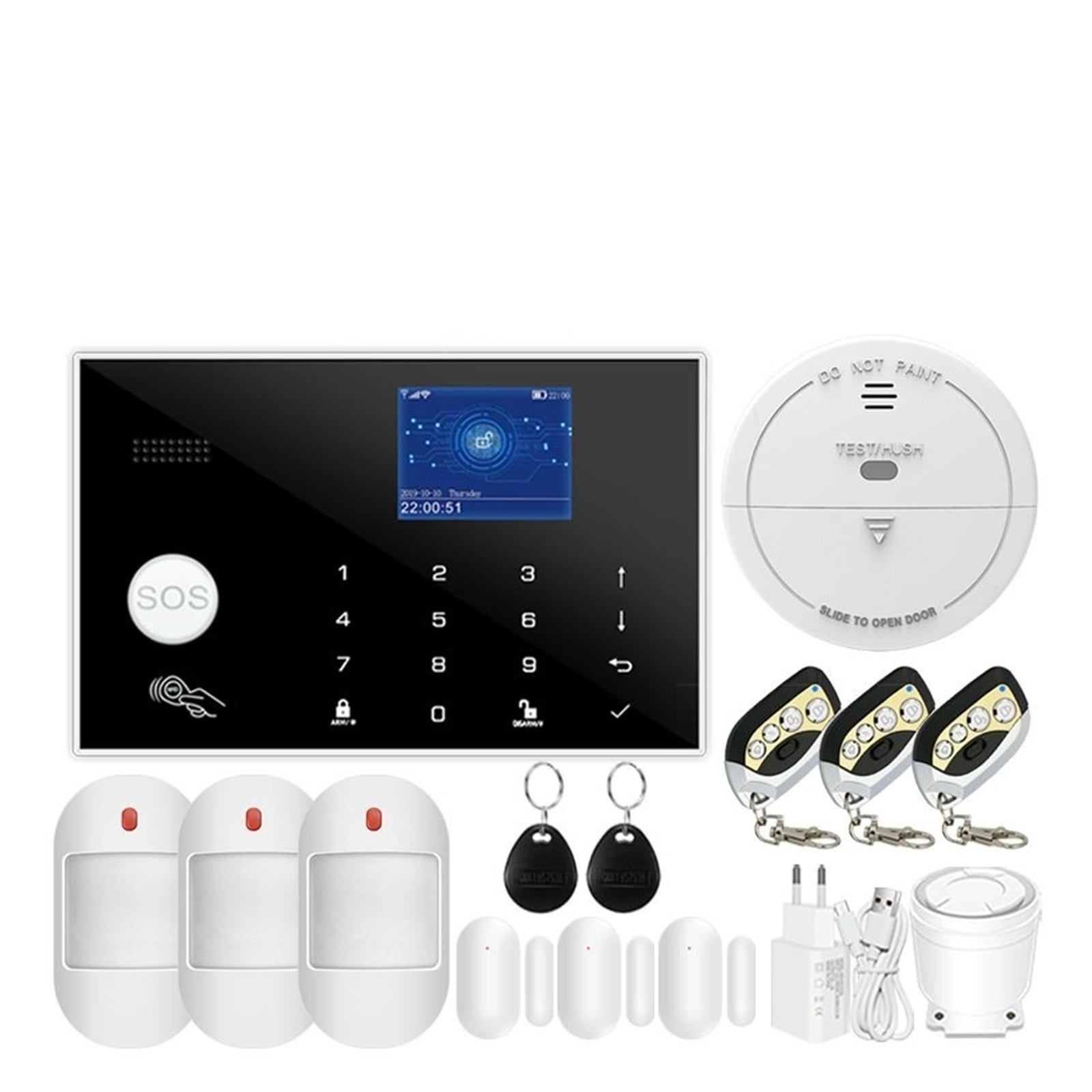 GSM Home Burglar Alarm System Tuya Host Support RFID Card Wireless ...