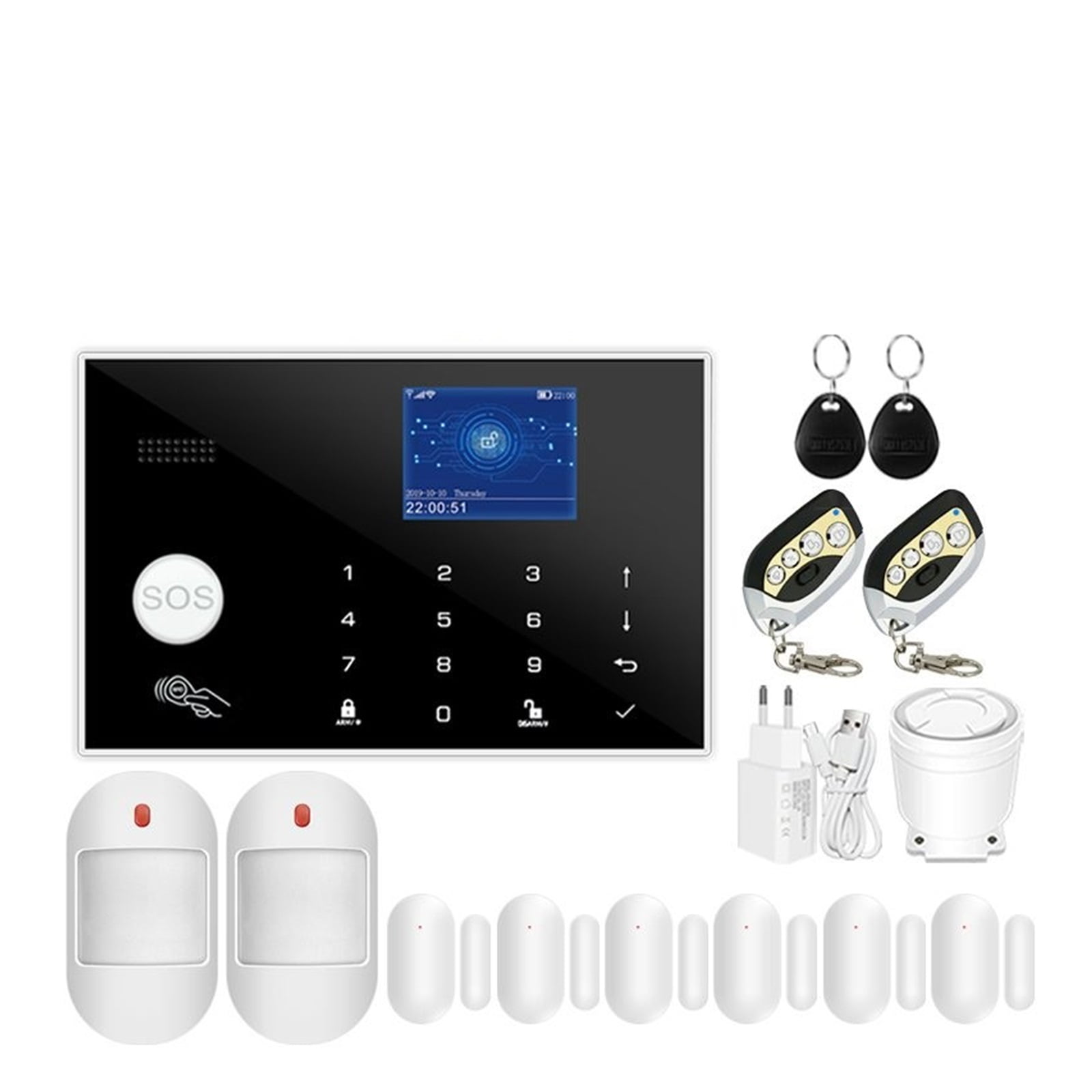 GSM Home Burglar Alarm System Tuya Host Support RFID Card Wireless ...