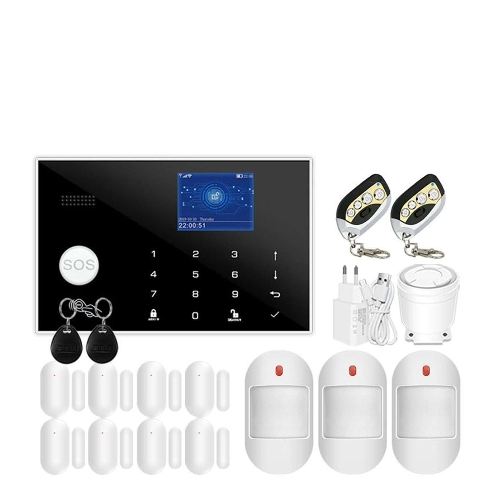 GSM Home Burglar Alarm System Tuya Host Support RFID Card Wireless ...