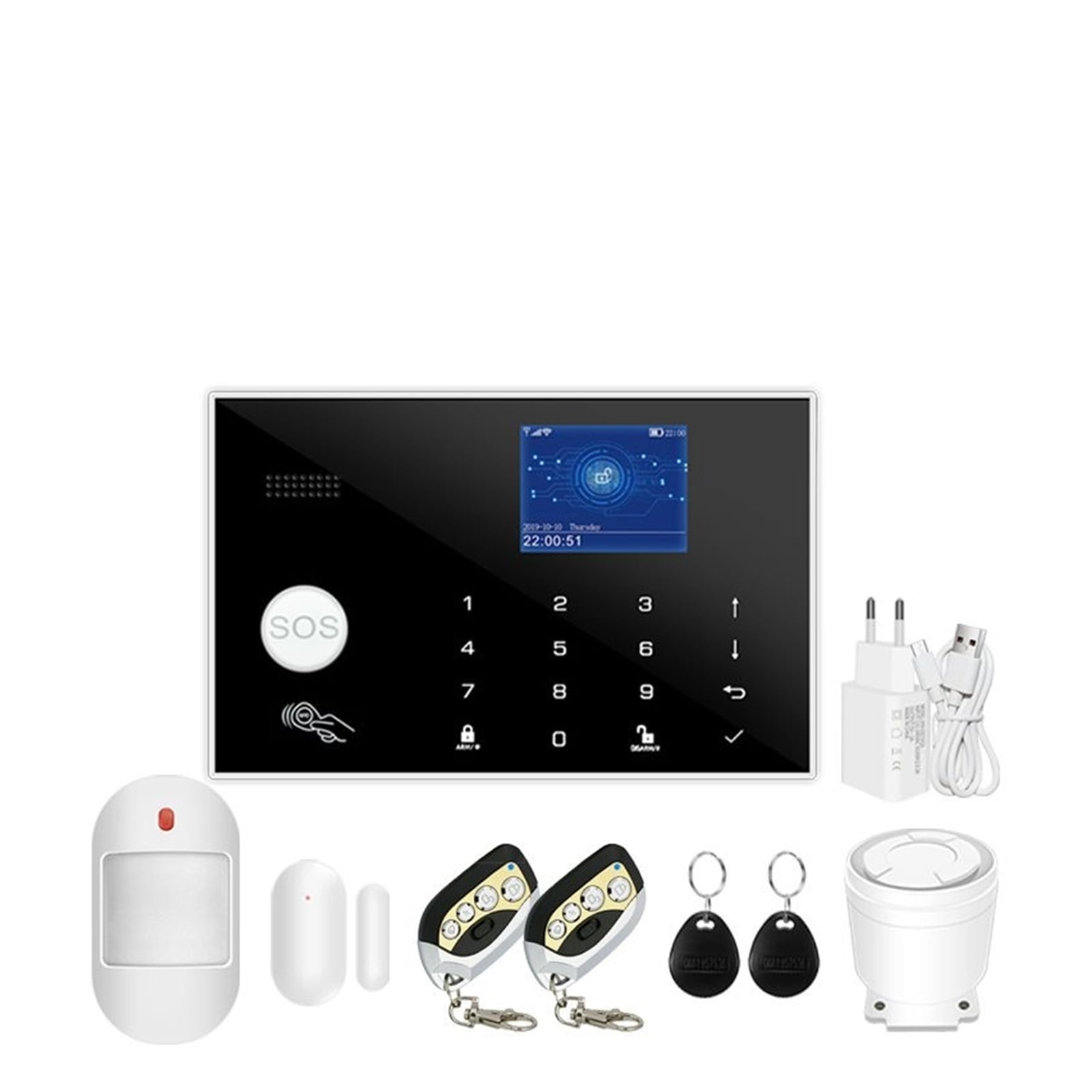 GSM Home Burglar Alarm System Tuya Host Support RFID Card Wireless ...