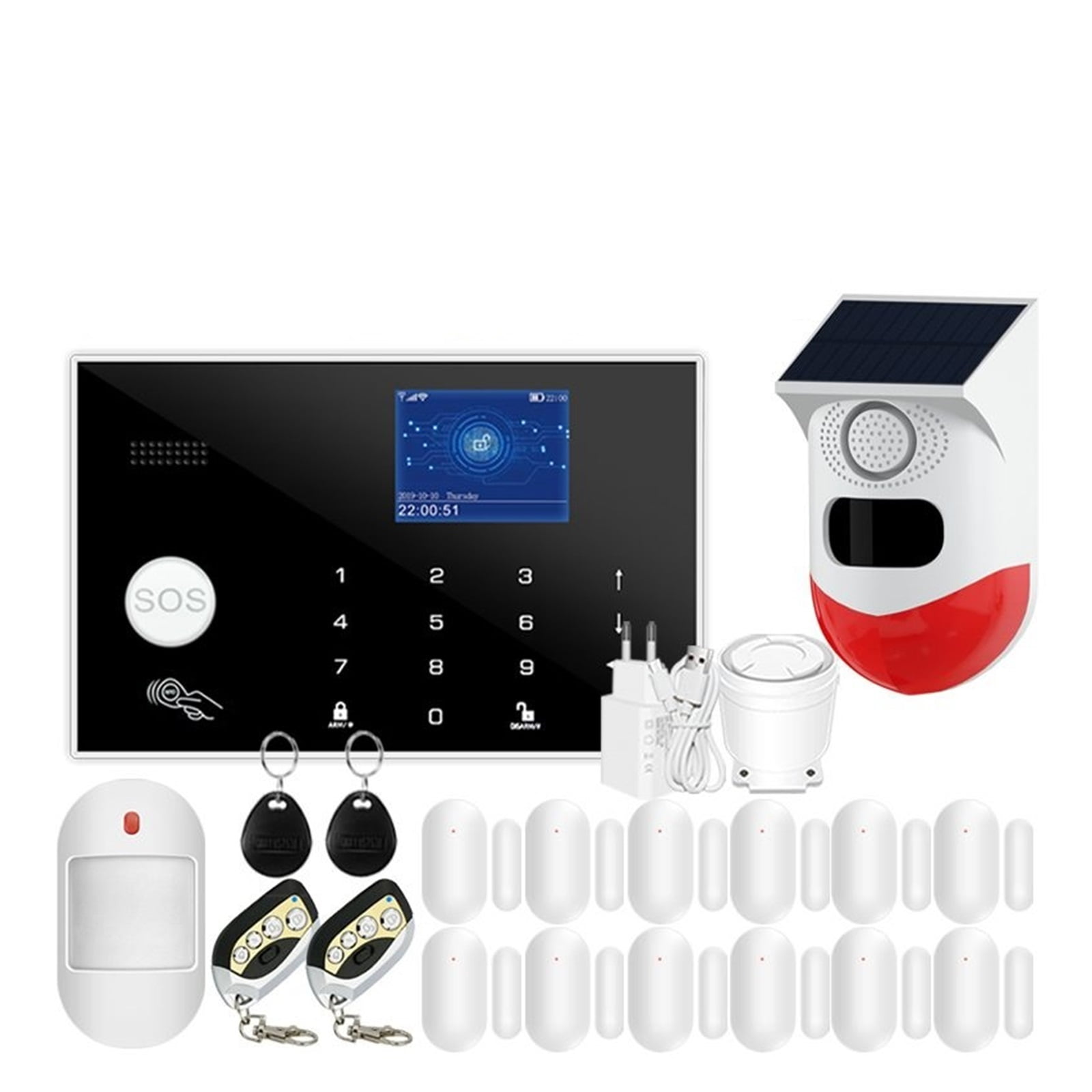 GSM Home Burglar Alarm System Tuya Host Support RFID Card Wireless ...