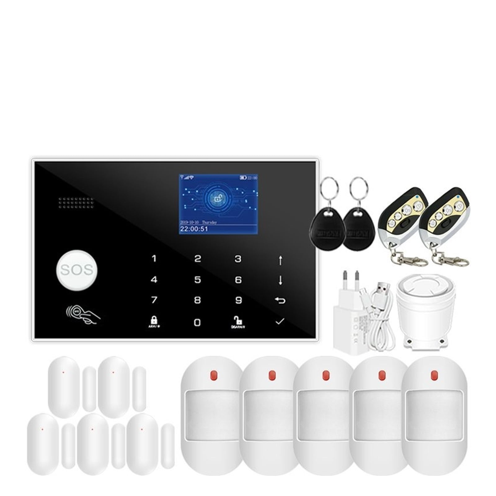GSM Home Burglar Alarm System Tuya Host Support RFID Card Wireless ...