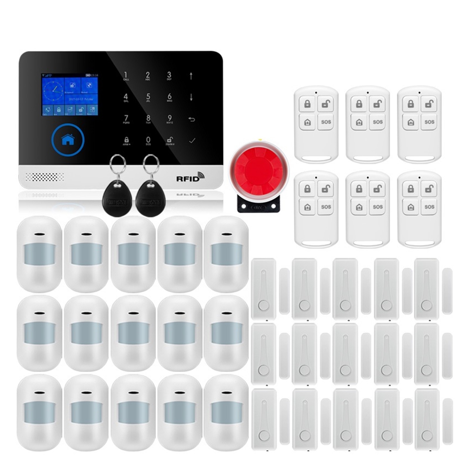 GSM Home Security Alarm System For APP With Motion Sensor Detector ...