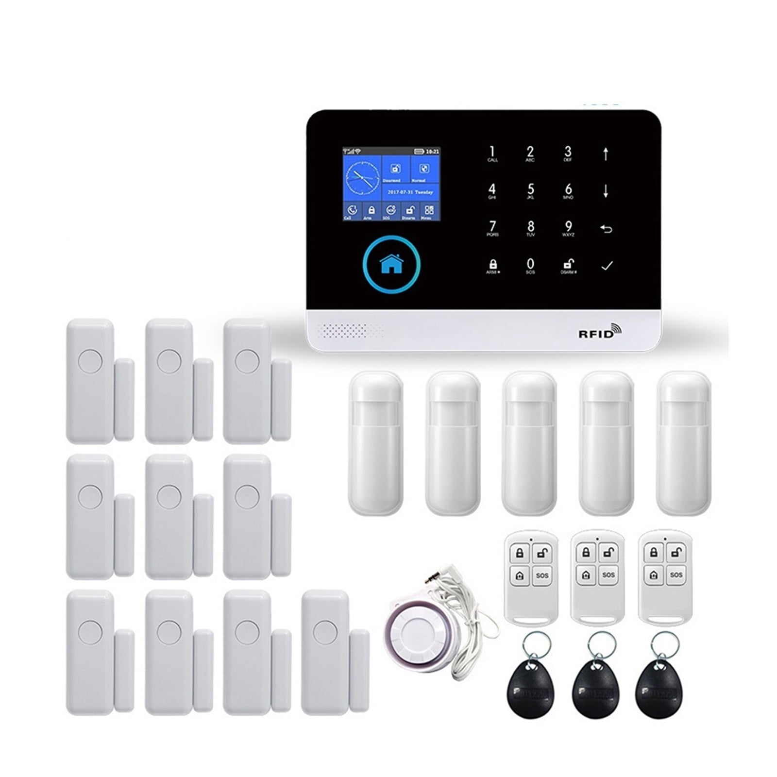 GSM Home Security Alarm System With Wireless Keyboard & Motion Sensor ...