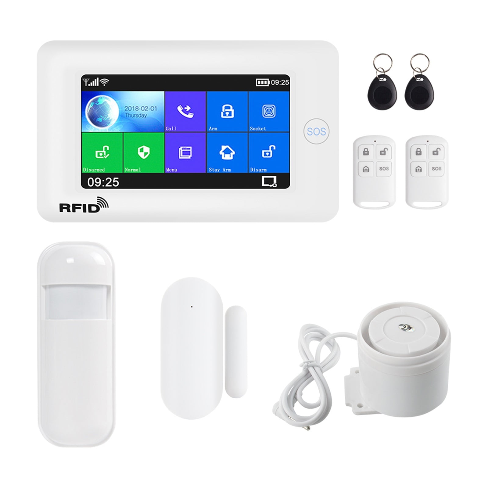 GSM Home Security Burglar Smart Alarm System Kit 4.3 Inch Touch Screen ...