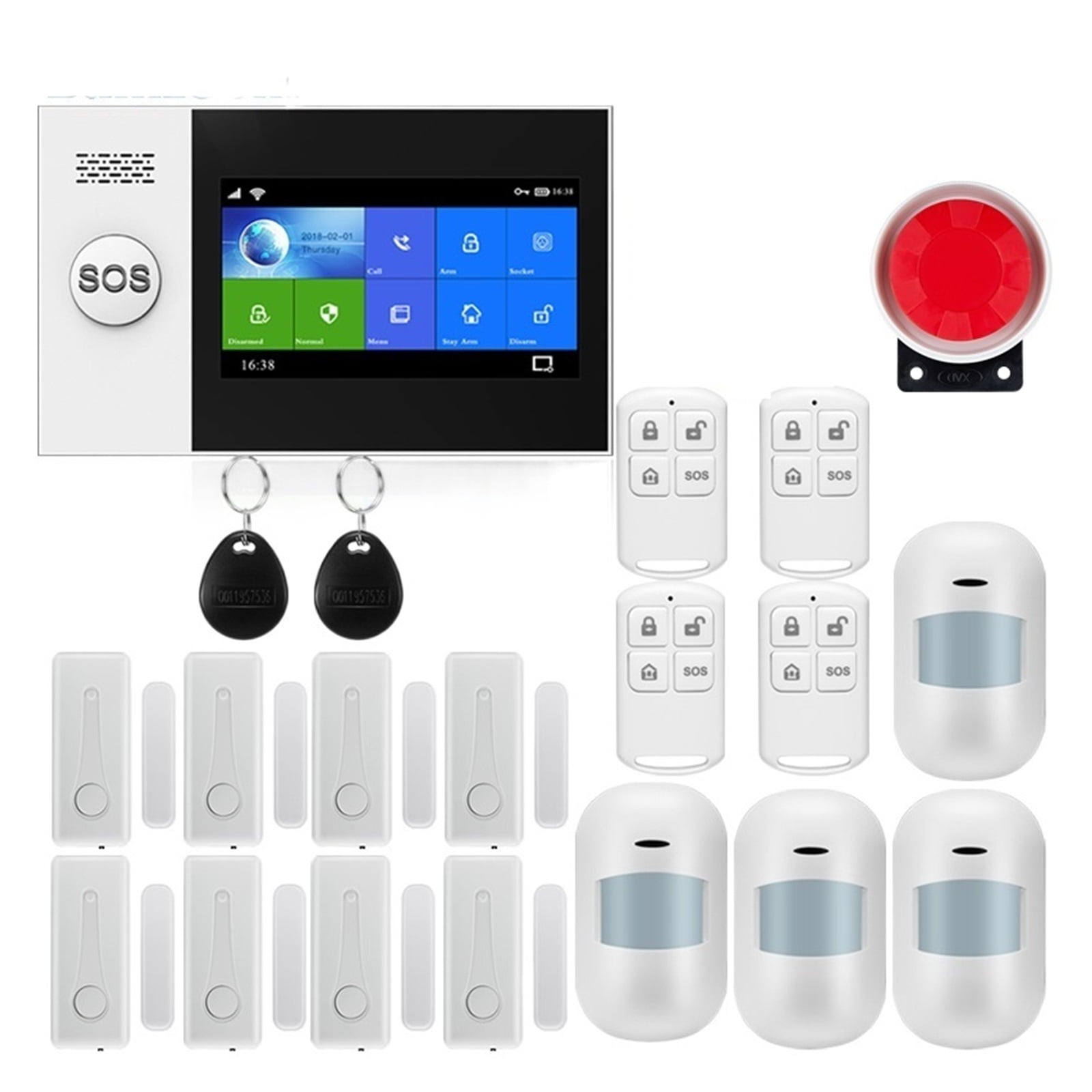 GSM Home Security Protection Smart Alarm System Touch Screen Burglar ...