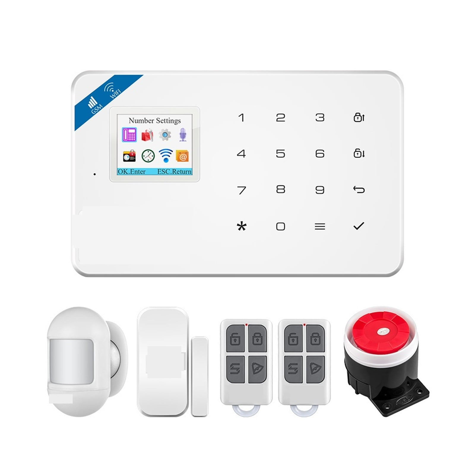 GSM Security Alarm System Works With Home Burglar Motion Detector Smoke ...