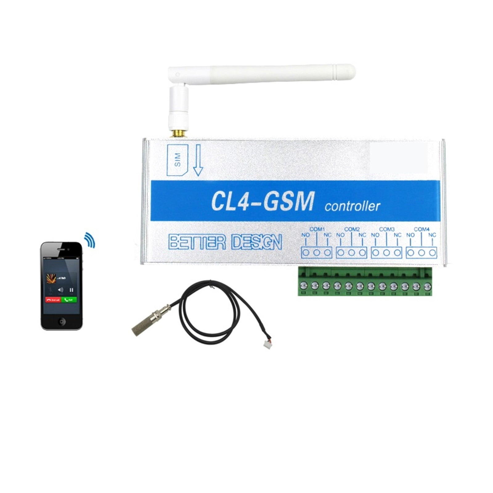 GSM Switch SMS Controller 4 Relays Garage Door CL4-GSM With Temperature ...