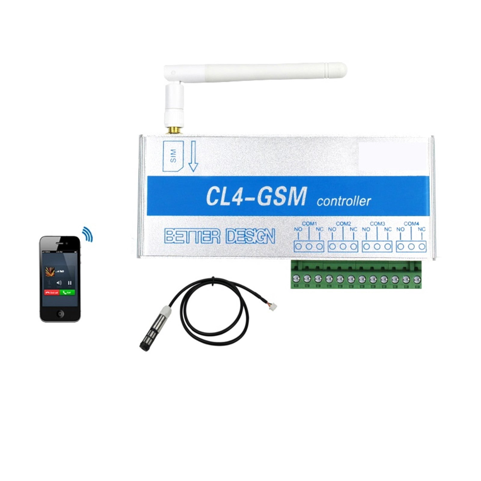 GSM Switch SMS Controller 4 Relays Garage Door CL4-GSM With Temperature ...