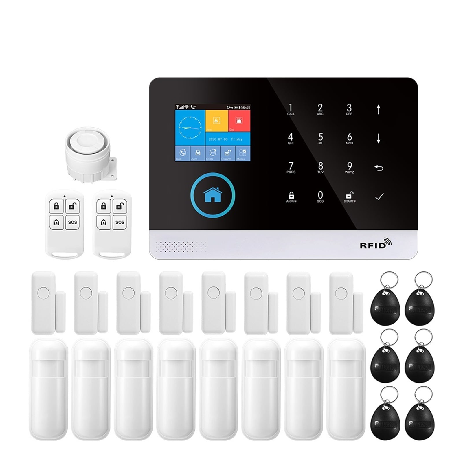 GSM Wireless Smart Burglar Security Alarm System DIY Kit With Door ...