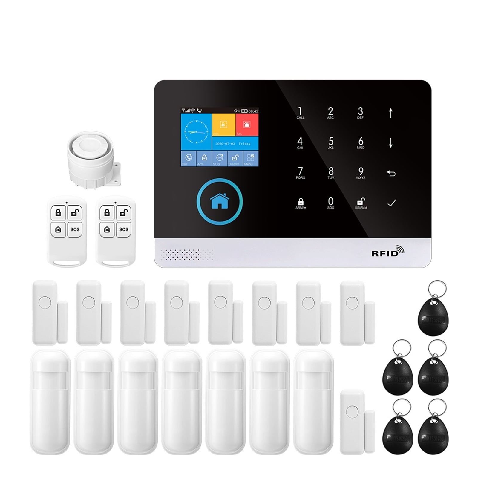GSM Wireless Smart Burglar Security Alarm System DIY Kit With Door ...