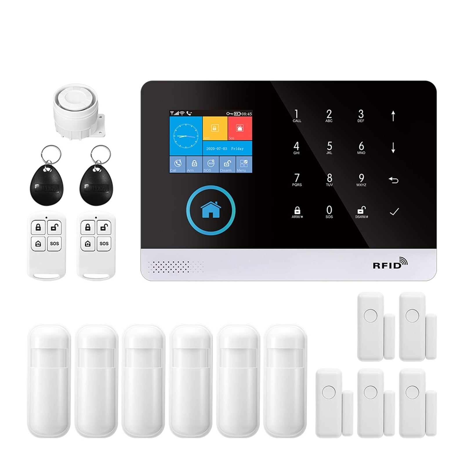 GSM Wireless Smart Burglar Security Alarm System DIY Kit With Door ...