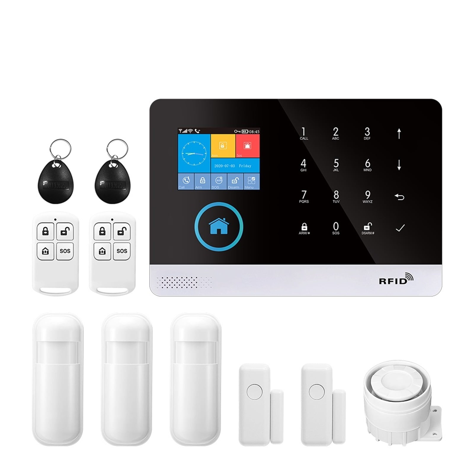 GSM Wireless Smart Burglar Security Alarm System DIY Kit With Door ...