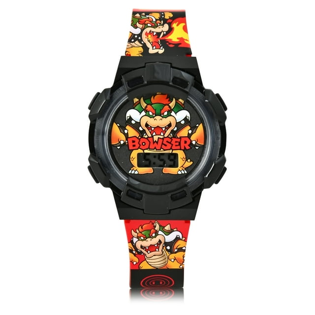 GSM4289WM Mario Kids Flashing Lights LCD Watch with Printed Strap and ...