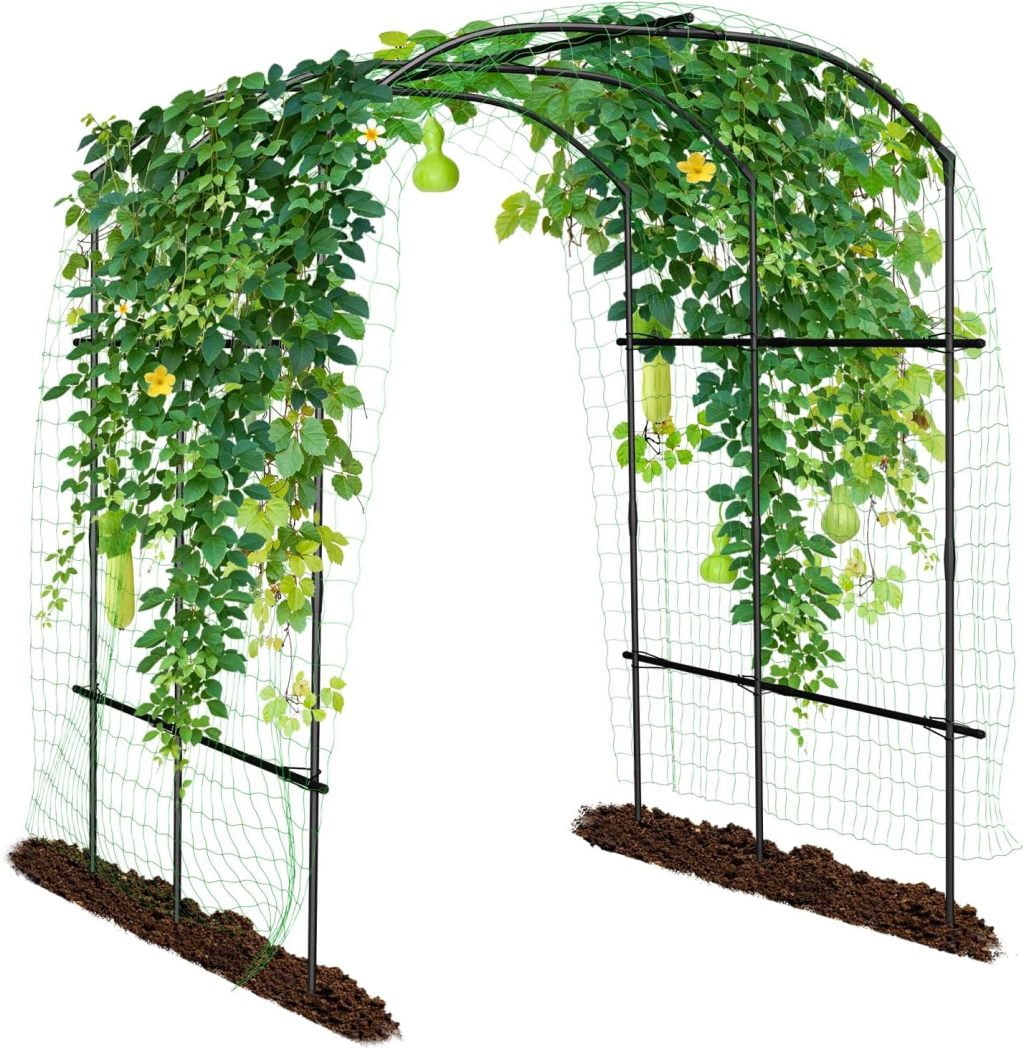 GSNF Garden Arch Trellis, Metal Core Trellis for Climbing Plants ...