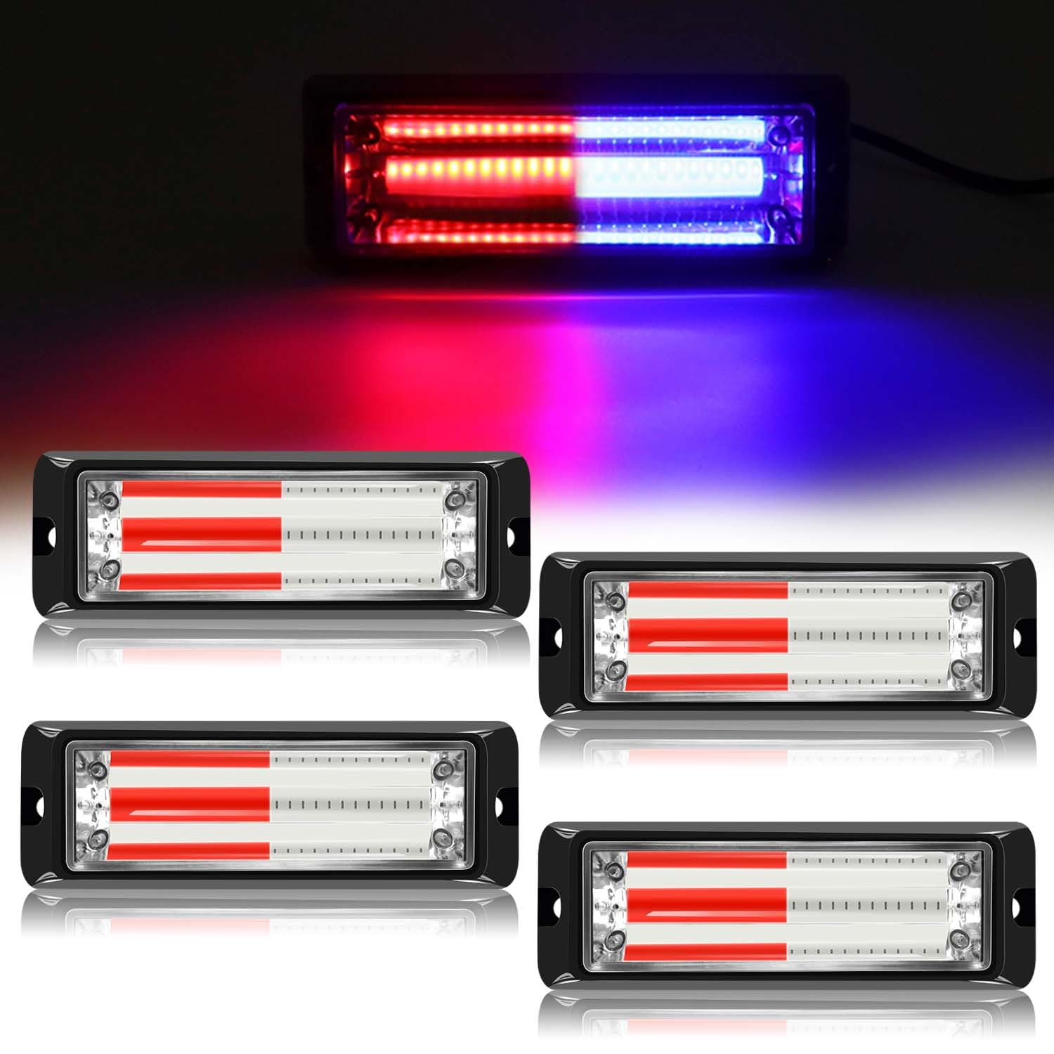 GSOWO [Upgraded] 4 PCS 24-LED [Super BSL1 Bright] Strobe for Trucks ...