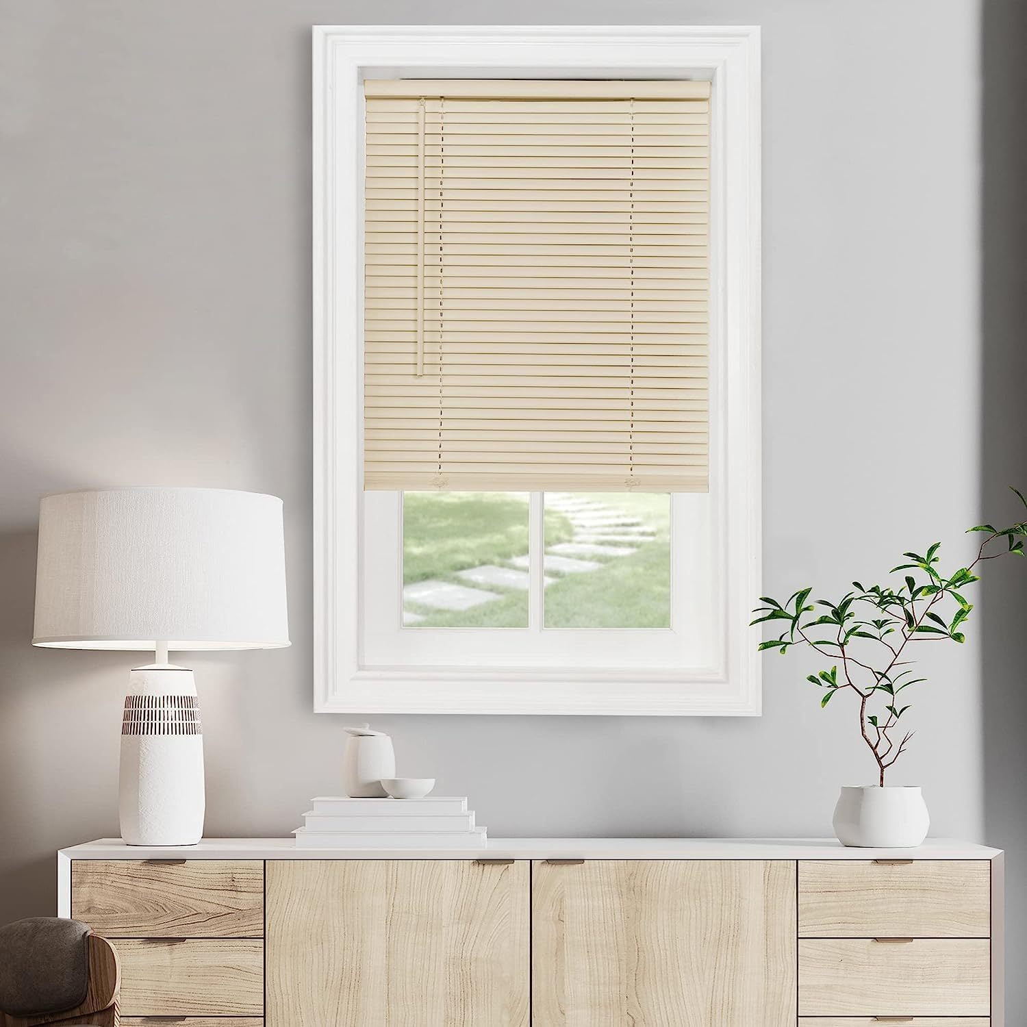 GSP Direct - 1" Vinyl Mini Blind - 34" W x 64" L - Alabaster - Walmart.com