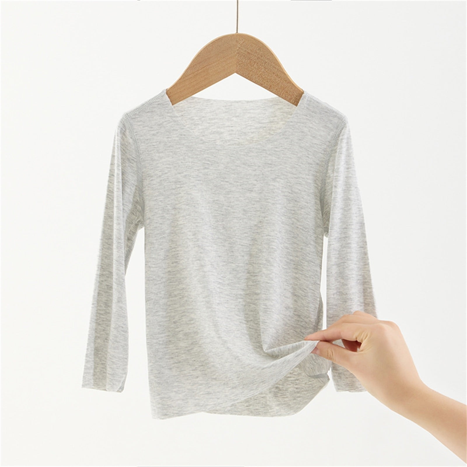 GSPCLAM Girls Crew Neck Bottom 5 Years Solid Color Tops for Taking a Walk Long Sleeve Fall Light ...