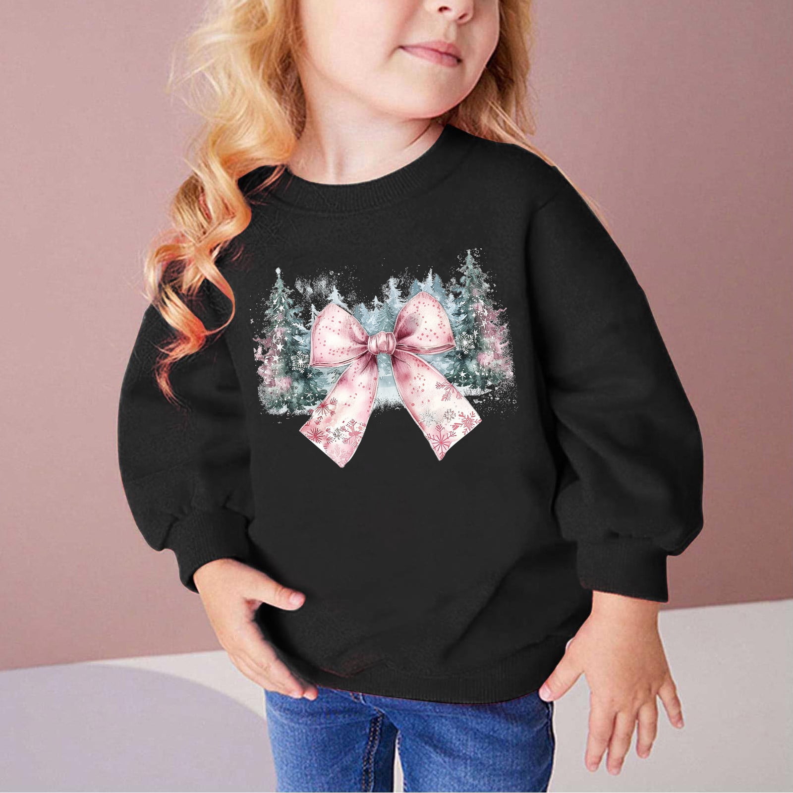 GSPCLAM Crew Neck Sweatshirts for Children Girls Cotton Long Sleeve ...