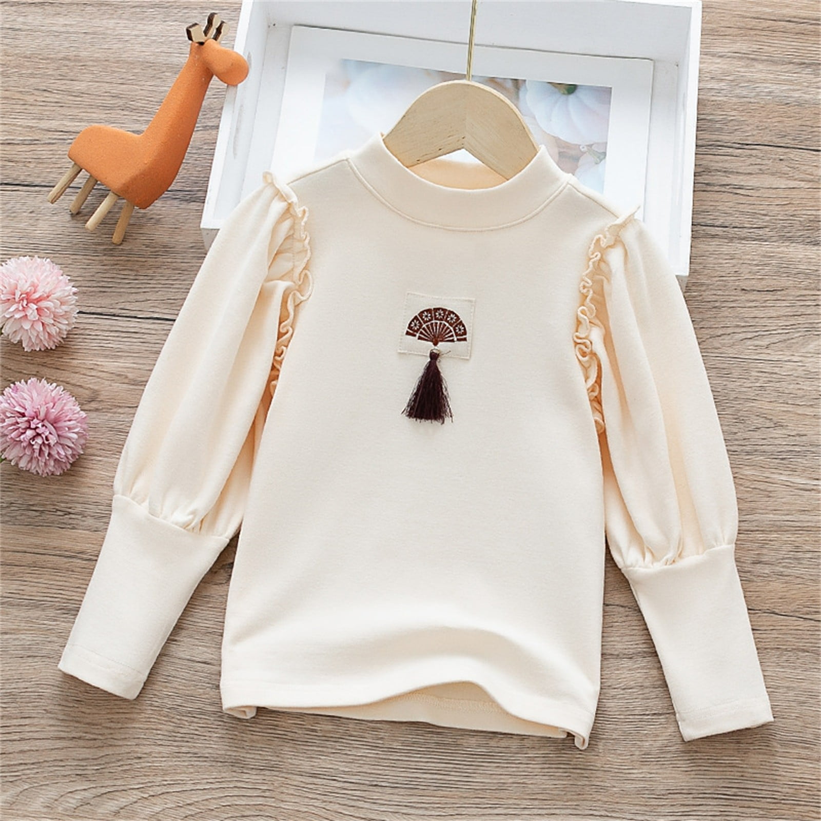 GSPCLAM Graphic Bloues for Girls 4T Fall Crew Neck Long Sleeve Tops for ...