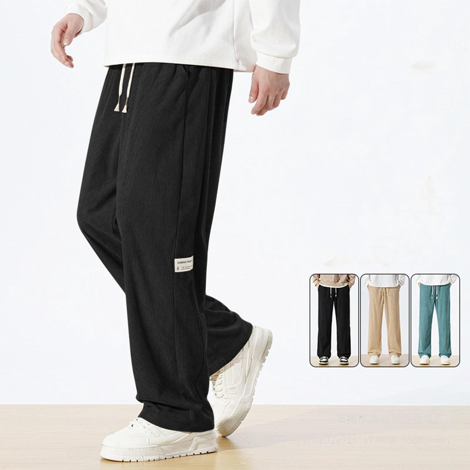 GSPCLAM Men's Casual Pants Everyday Texture Drawstring Pants with ...