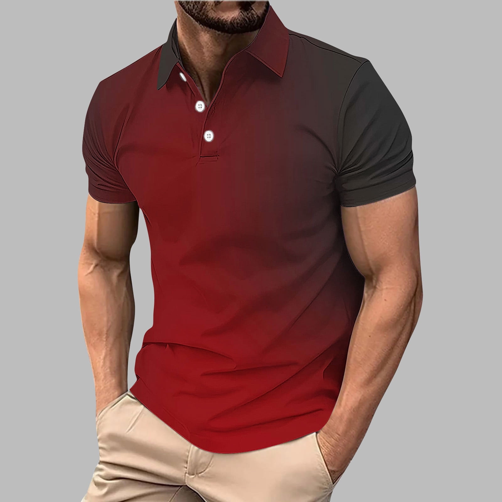GSPCLAM Men's Casual Polo Shirts Summer Big and Tall Tops Everyday Wear ...