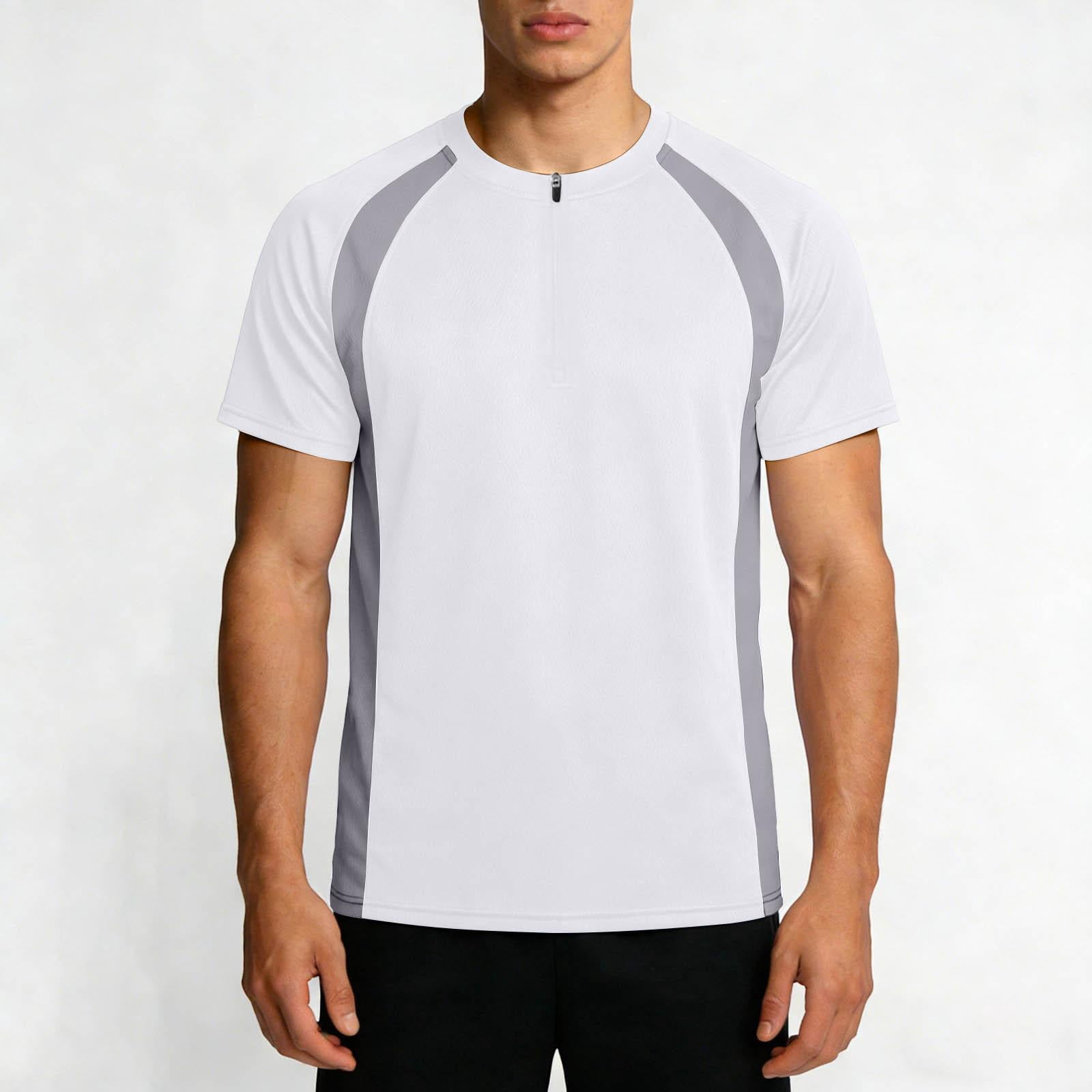 GSPCLAM Men's Running T-Shirts for Training, Contrast Side Panel Sports ...