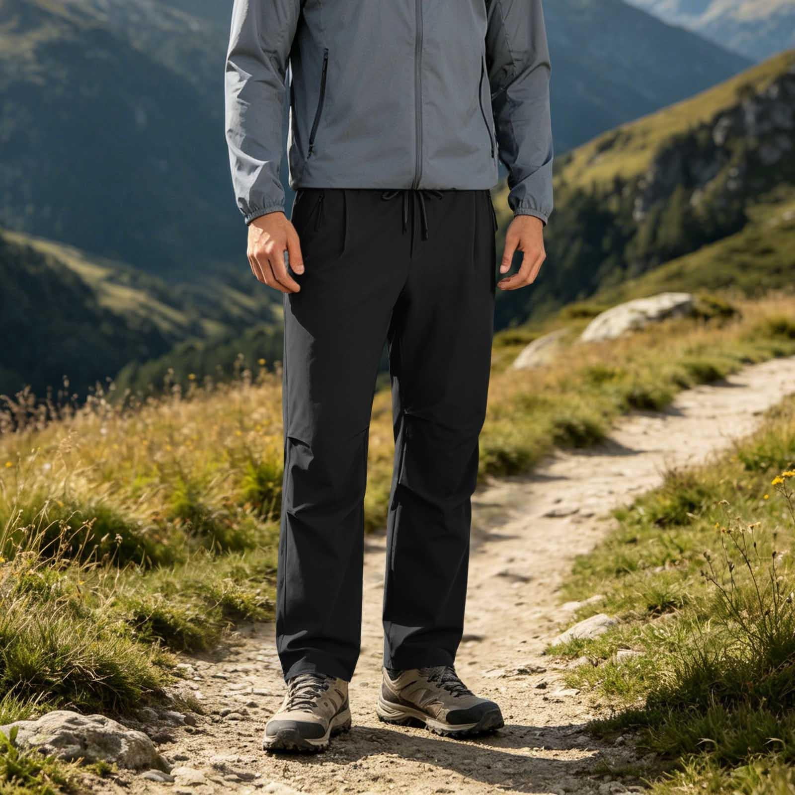 GSPCLAM Mens Hiking Pants Loose Fit Lightweight Fabric Work Pants for ...