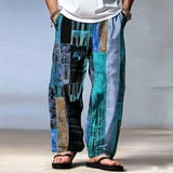 GSPCLAM Pants for Men Color Block Wide Leg Pants with Side Pockets ...