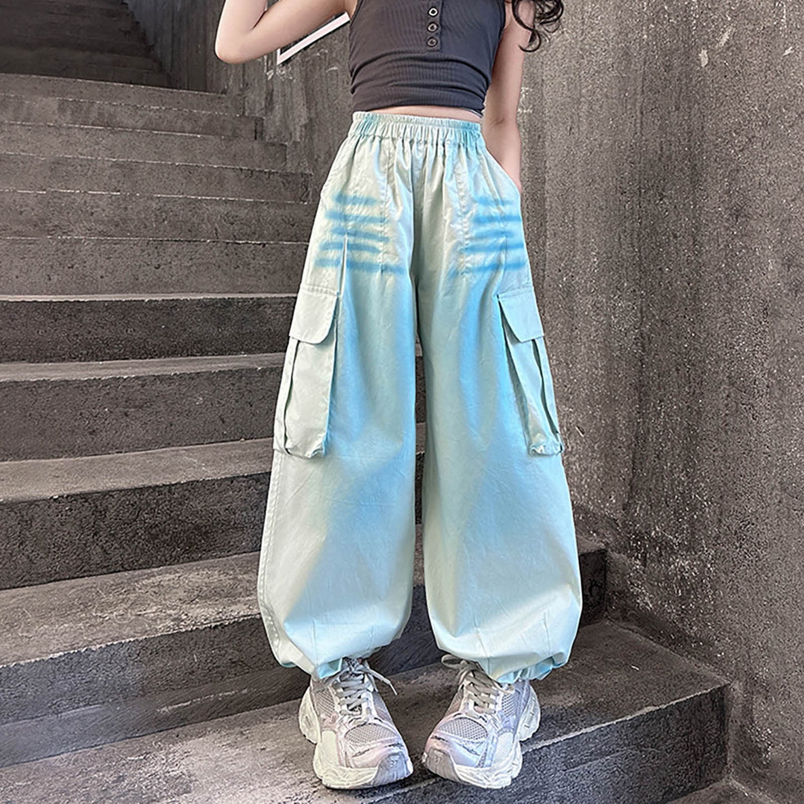 GSPCLAM Tween Girls Gradient Graphic Pants 11, Loose Fitting Cotton ...
