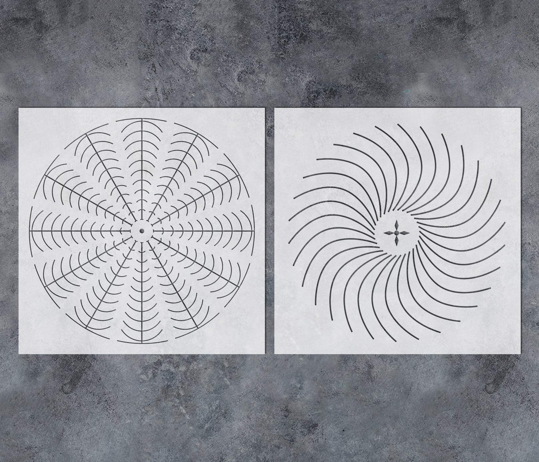 GSS Designs Mandala Dot Art Stencils (2 Pack) - Large Flower Stencil ...