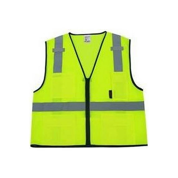 GSS Safety 1505 Multi-Purpose Class 2 Mesh Zipper 6 Pockets Safety Vest ...