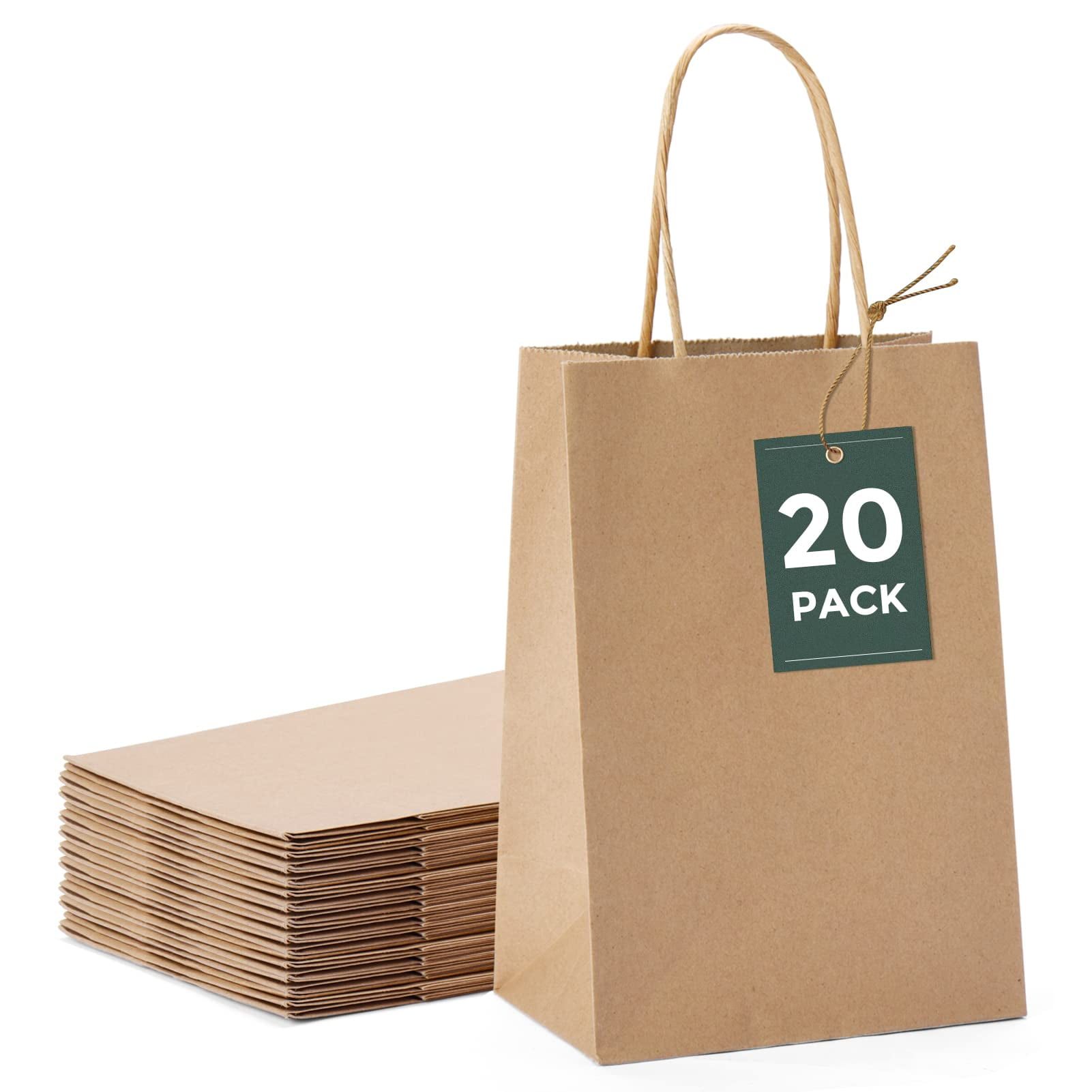 GSSUSA Brown Paper Bags DEF29 5.25x3.75x8 20Pcs, Small Gift Paper Bag ...