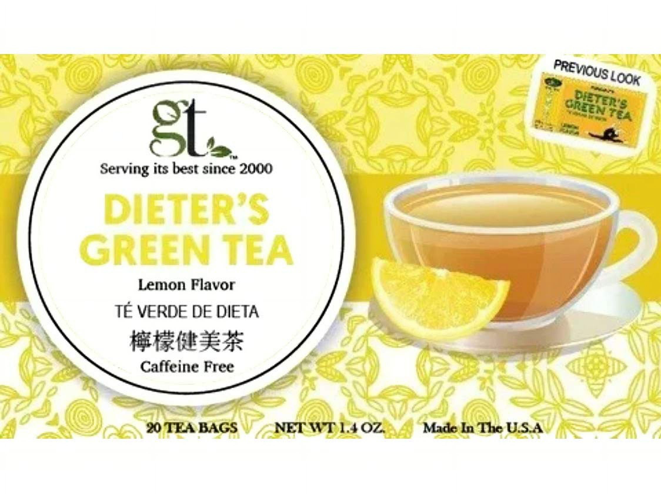 GT Dieter's Green Tea Lemon Flavor, 1.4 Ounce Box (20 Tea Bags) (6-Pack ...