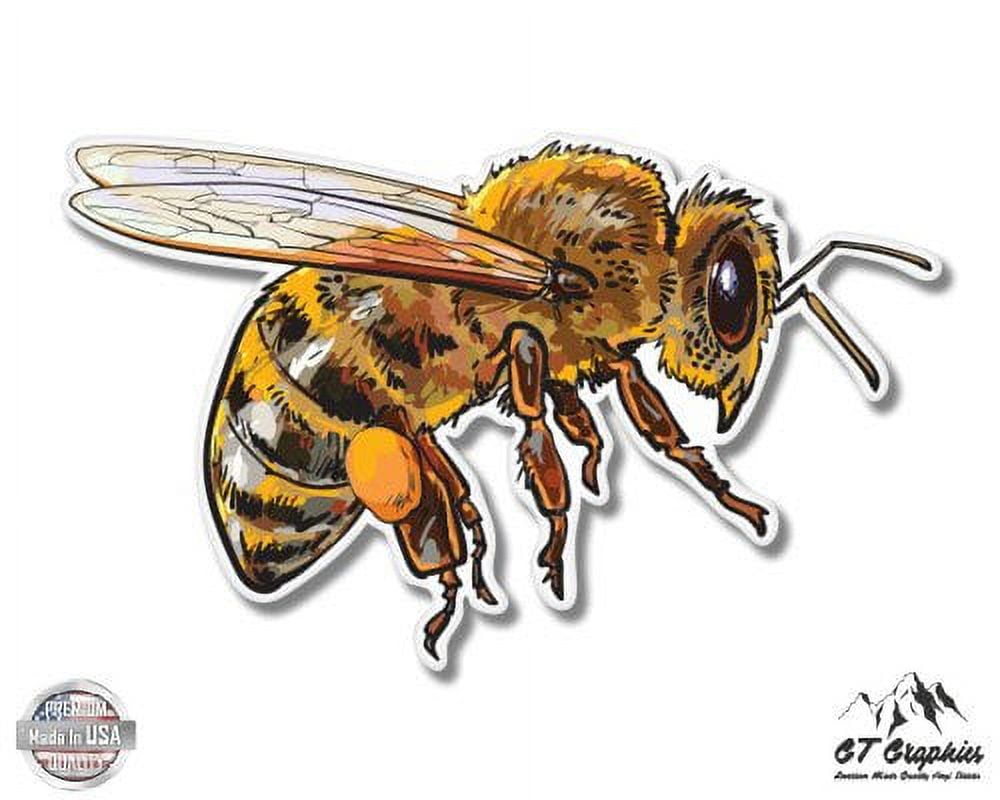 GT Graphics Honey Bee - 3" Vinyl Sticker - for Car Laptop I-Pad Phone ...