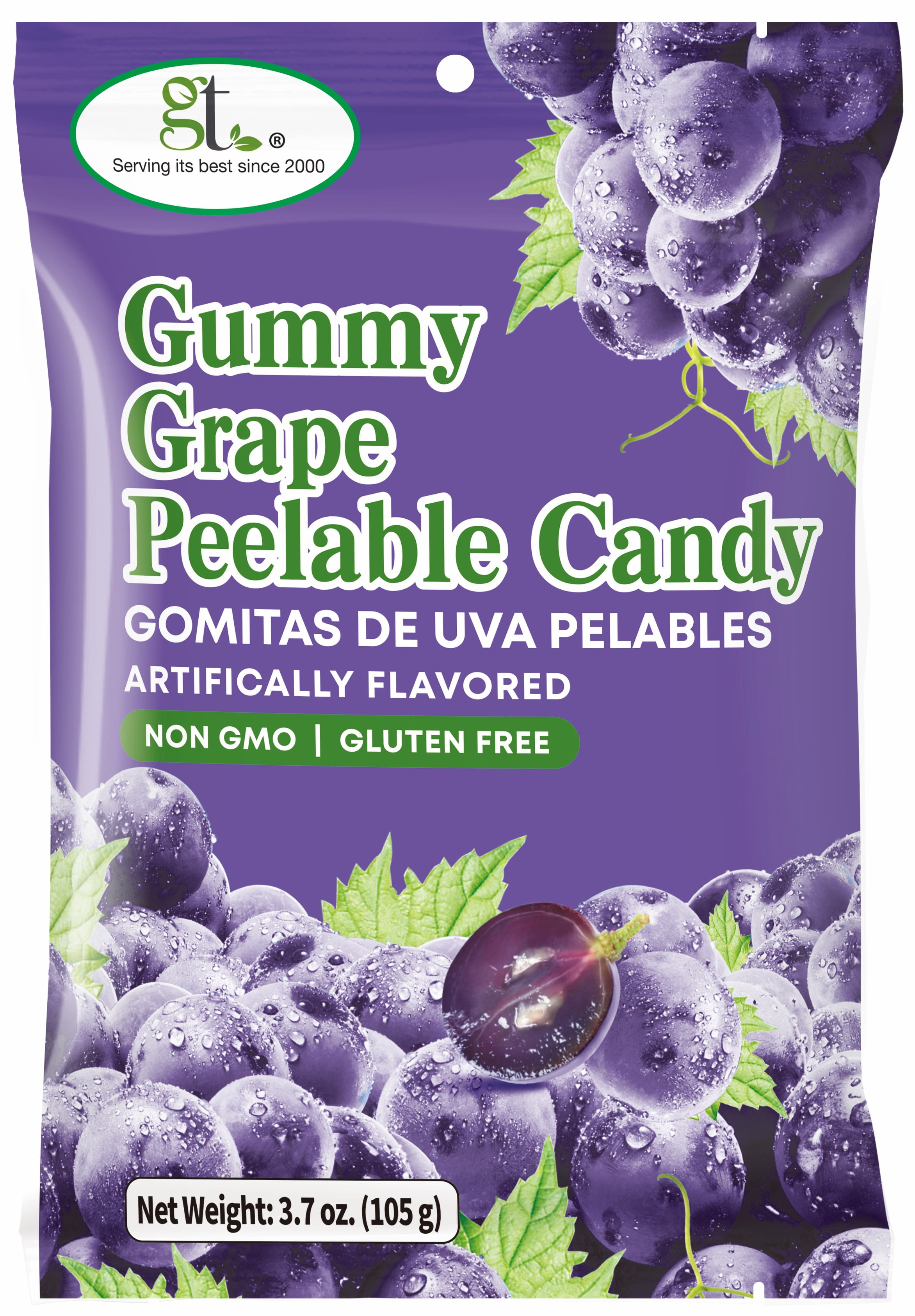 GT Gummy Grape Peelable Candy, 3.7 oz, Non GMO, Gluten Free - Walmart.com
