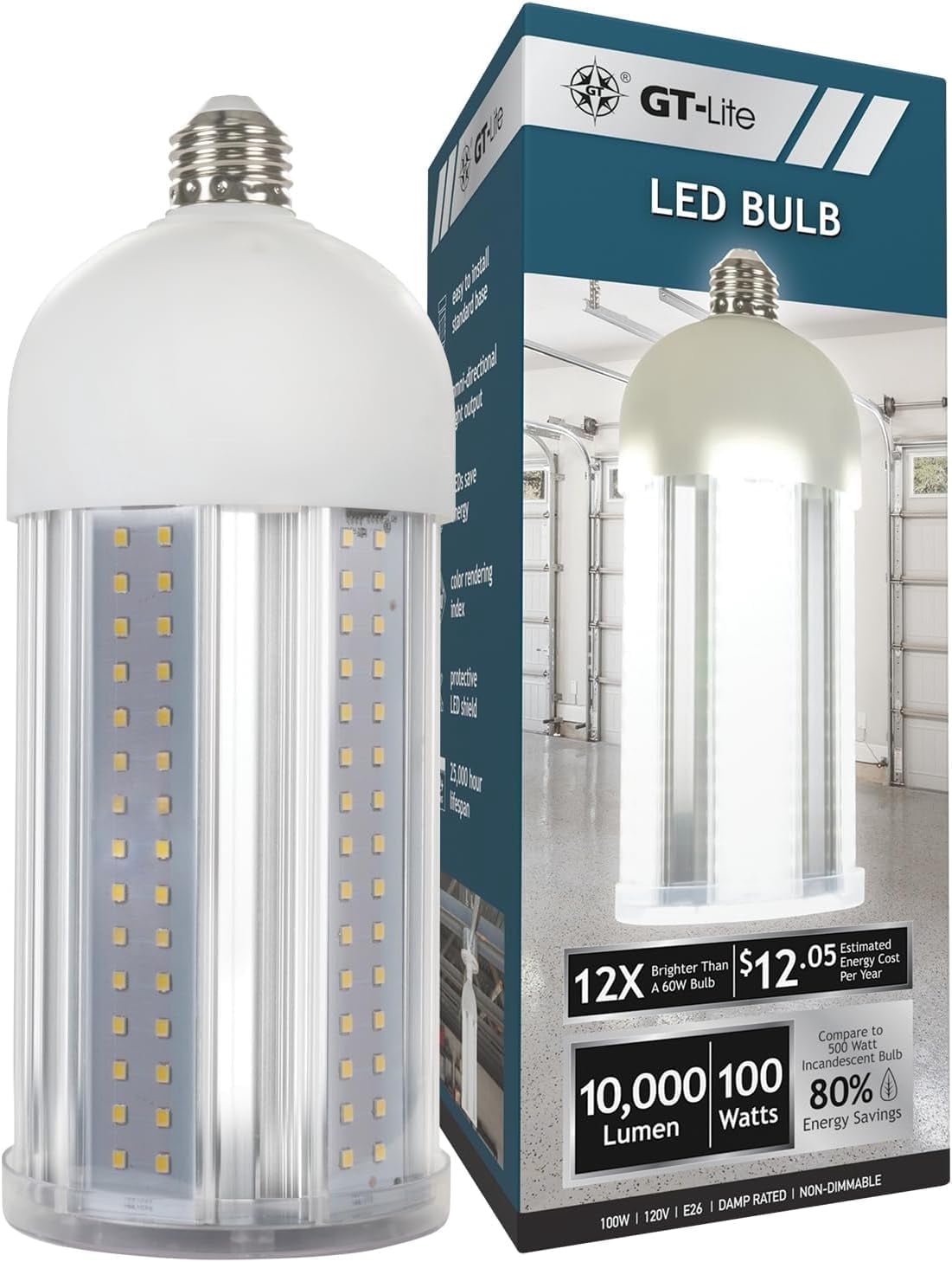 GT-Lite 100W LED Cob Light Bulb for Garages and Workshops, 10000 Lumens ...