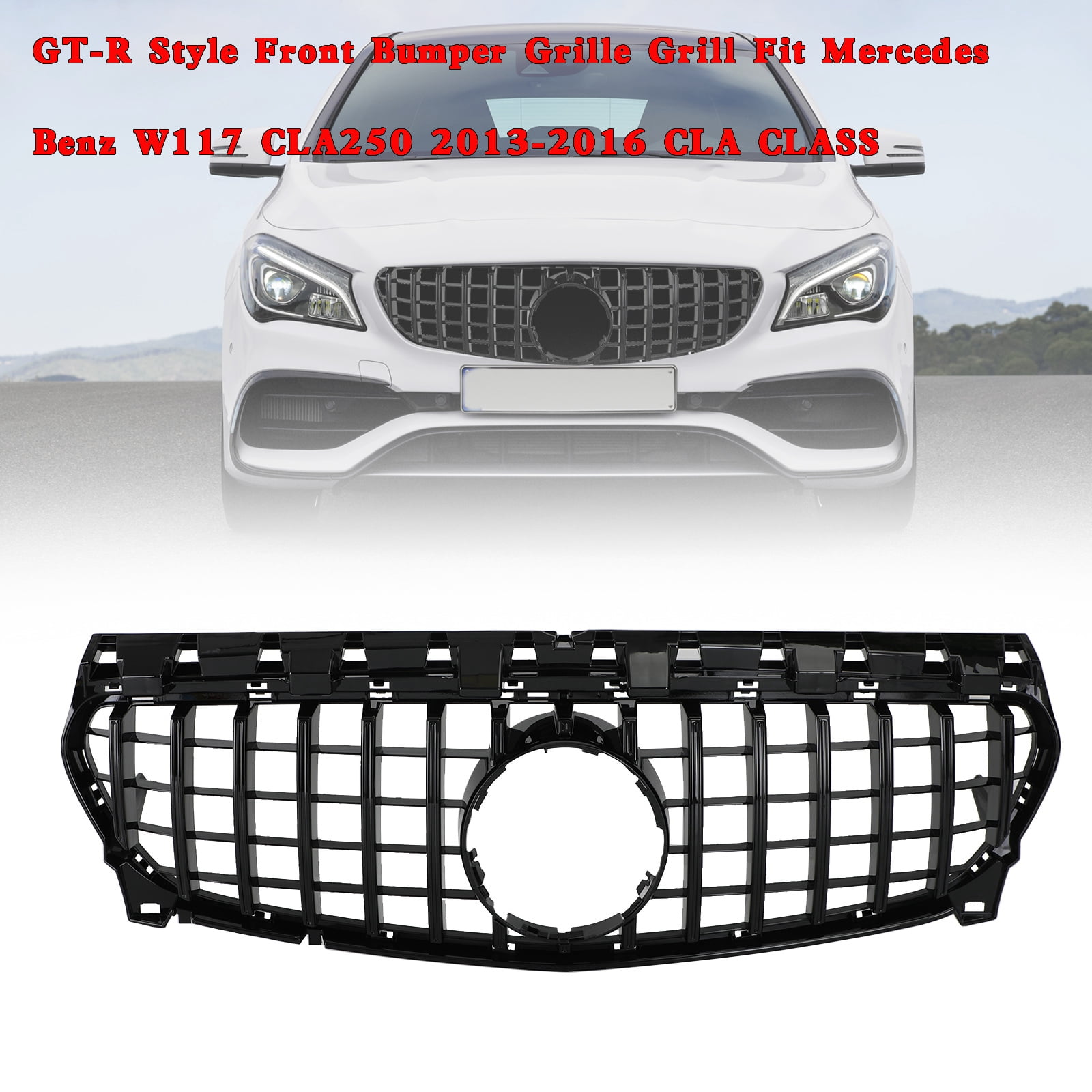 GT-R Style Front Bumper Grille Grill Fit For Mercedes Benz W117 CLA250 ...