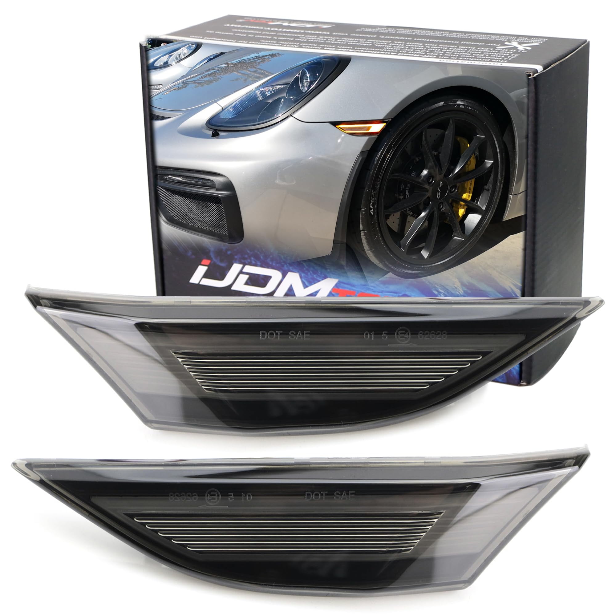 GT RS Style Raised 3D Smoked Lens Amber Full LED Front Side Marker ...