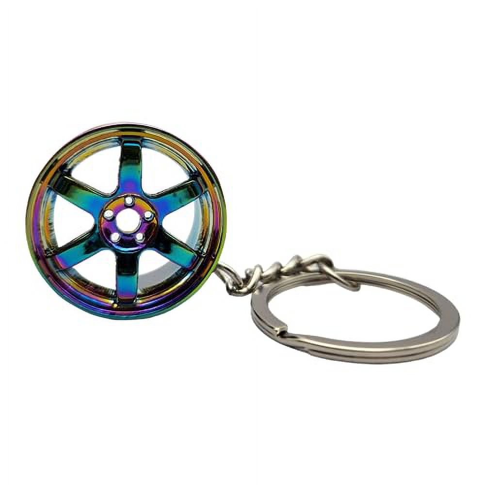 GT//Rotors Miniature Wheel Keychains for Car Enthusiasts (Neo Chrome ...