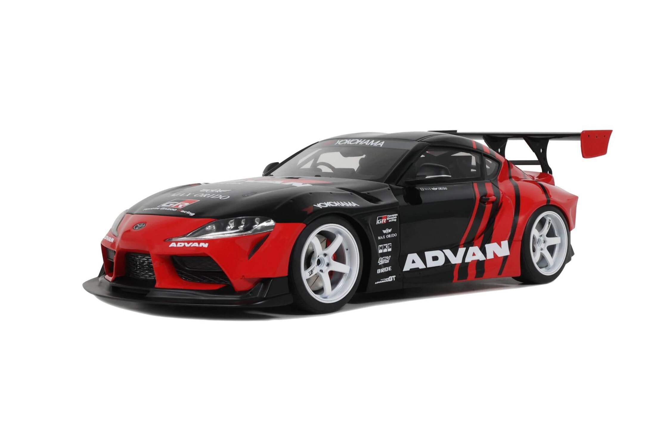 2020 Toyota Supra GR RHD (Right Hand Drive) "Advan" Black and Red 1/18 ...
