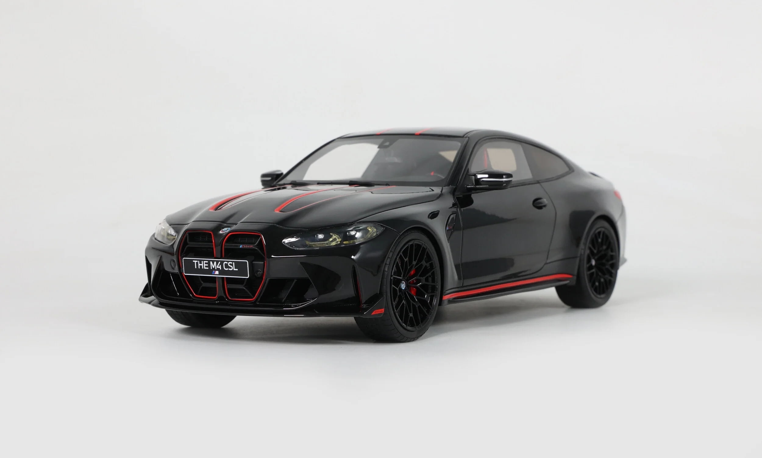 BMW M4 CSL Black with Red Stripes 1/18 Model Car by GT Spirit - Walmart.com