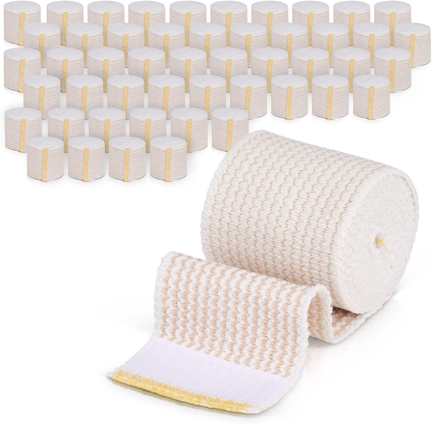 GT USA Cotton Elastic Bandage Wrap (2" Wide, 50 Pack) | Hook & Loop Fasteners at Both Ends ...