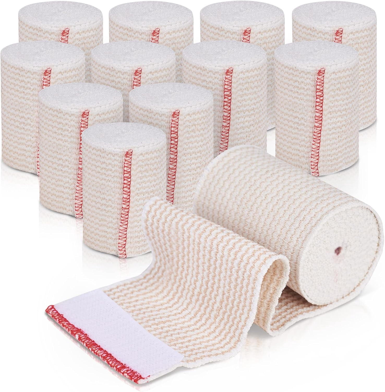 GT USA Organic Cotton Elastic Bandage Wrap (3" Wide, 12 Pack) | Hook ...