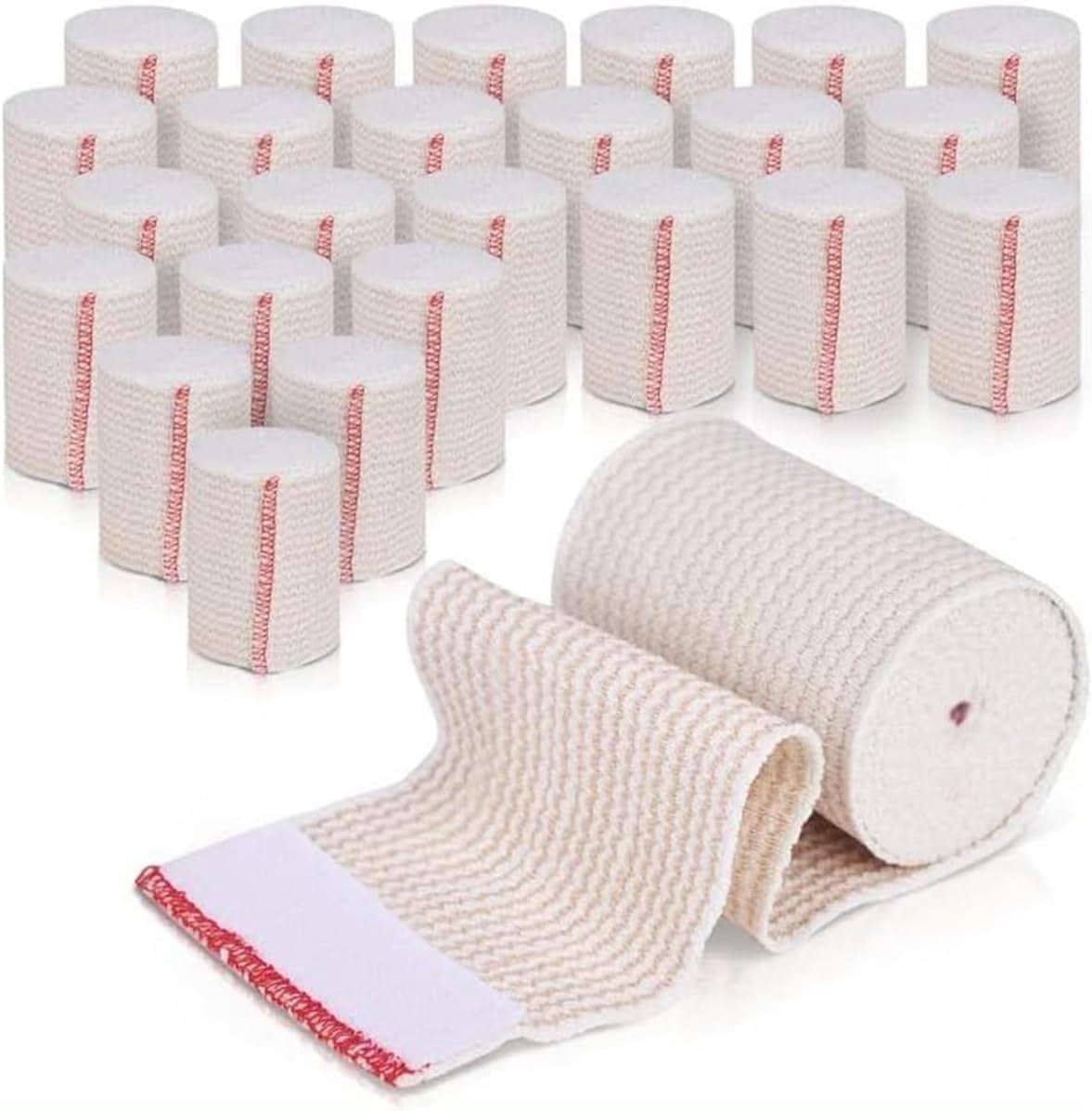 GT USA Organic Cotton Elastic Bandage Wrap (3" Wide, 25 Pack) | Hook ...