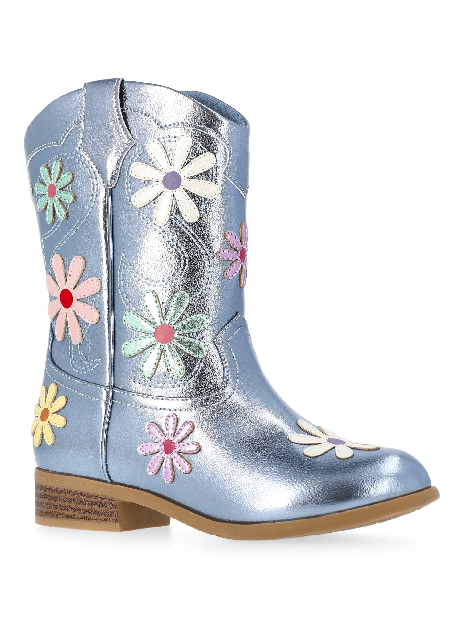 Wonder Nation Girls and Toddler Western Daisy Boots - Walmart.com