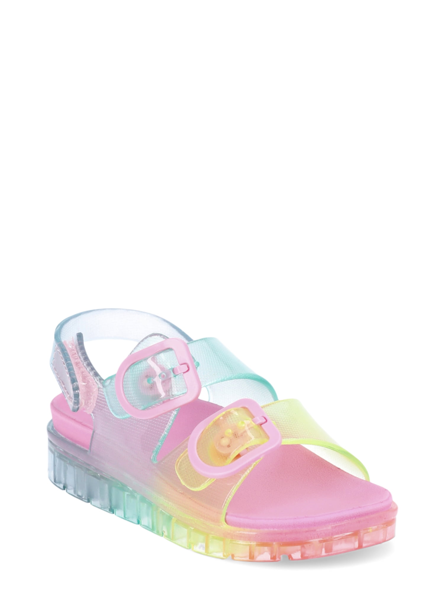 Wonder Nation Toddler Girl Two Buckle Jelly Sandals - Walmart.com