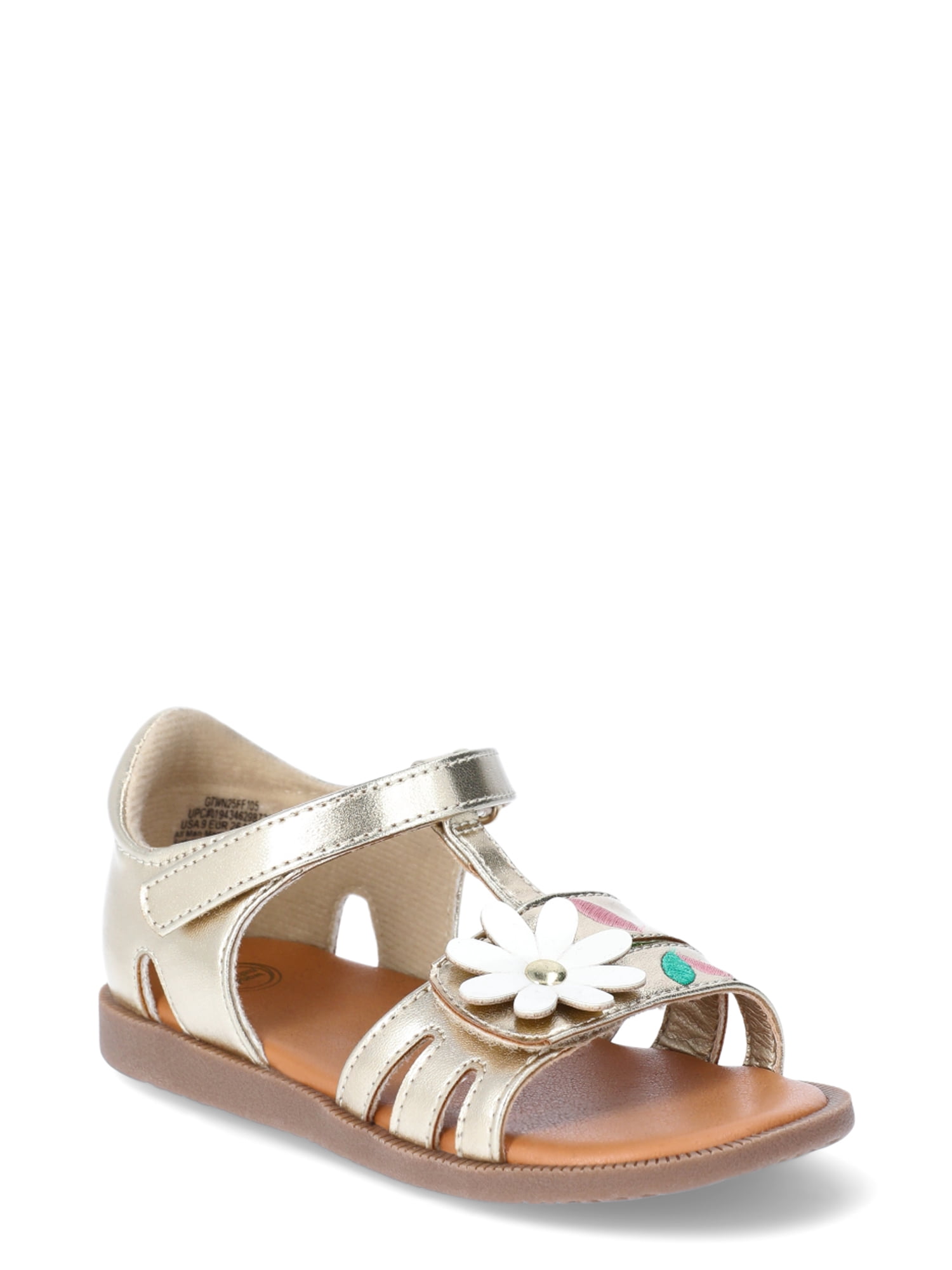 Wonder Nation Baby & Toddler Girl Flower Sandals - Walmart.com