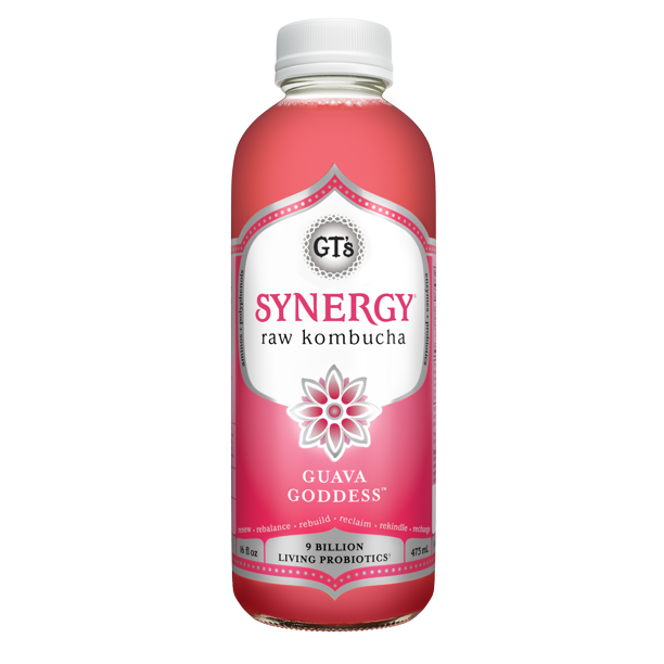 GT's Synergy Organic Raw Kombucha Guava Goddess, 16 fl oz - Walmart ...